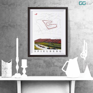 City Map of SPIELBERG - Red Bull Ring - Home Decor Spielberg - Wall ...