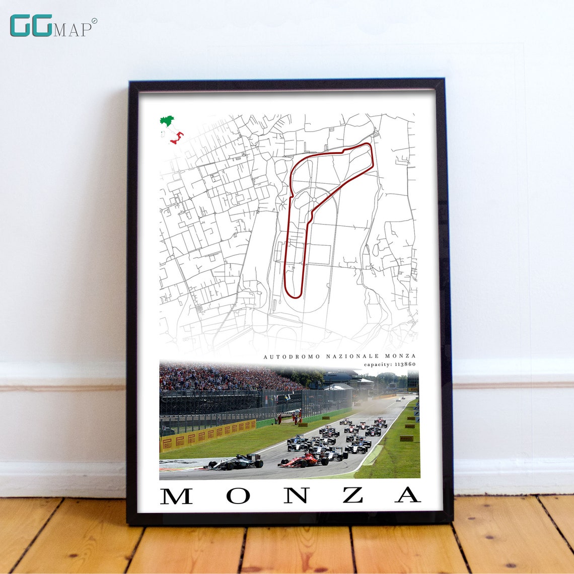 City Map of MONZA Autodromo Nazionale Monza Home Decor - Etsy