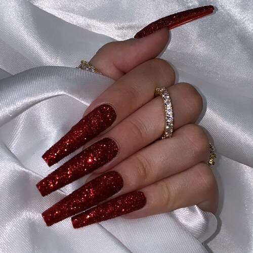 Ruby Slippers Raw Glitter Press on Nail Set - Etsy