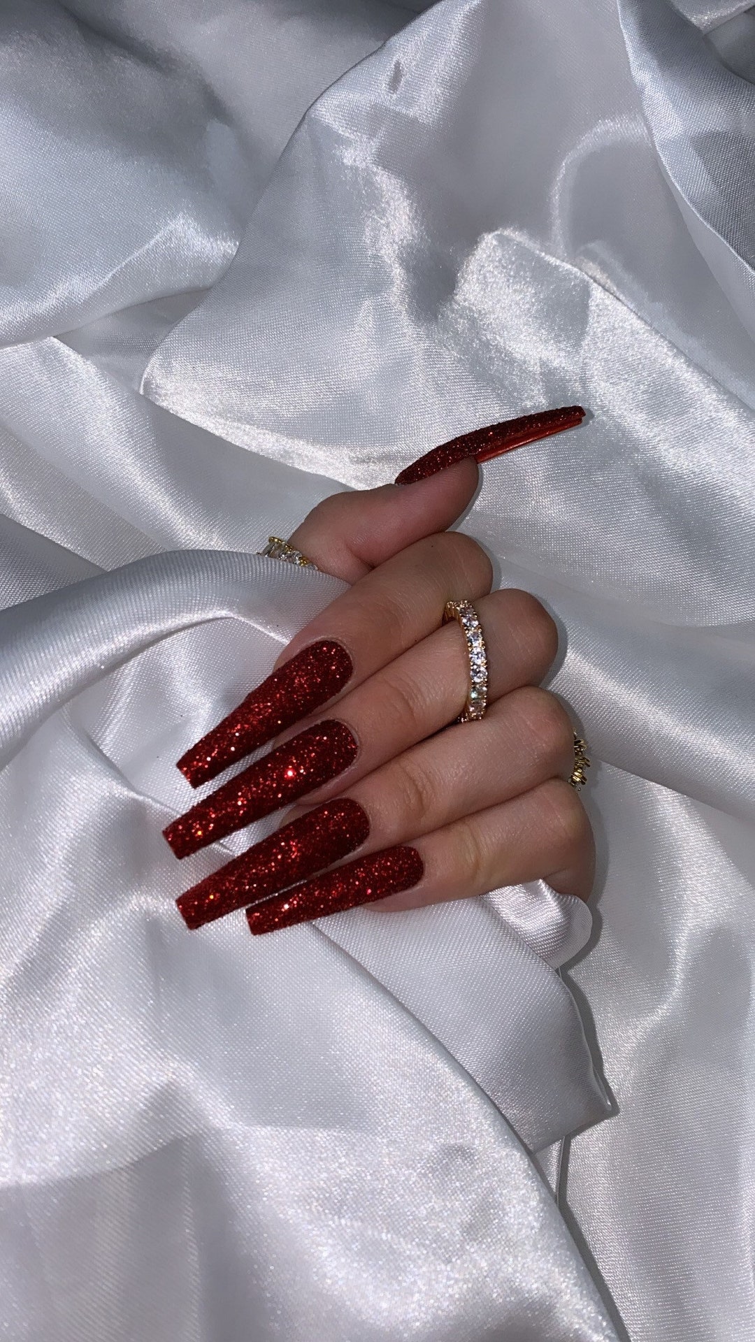 Ruby Slippers - Raw Glitter Press on Nail Set - Etsy