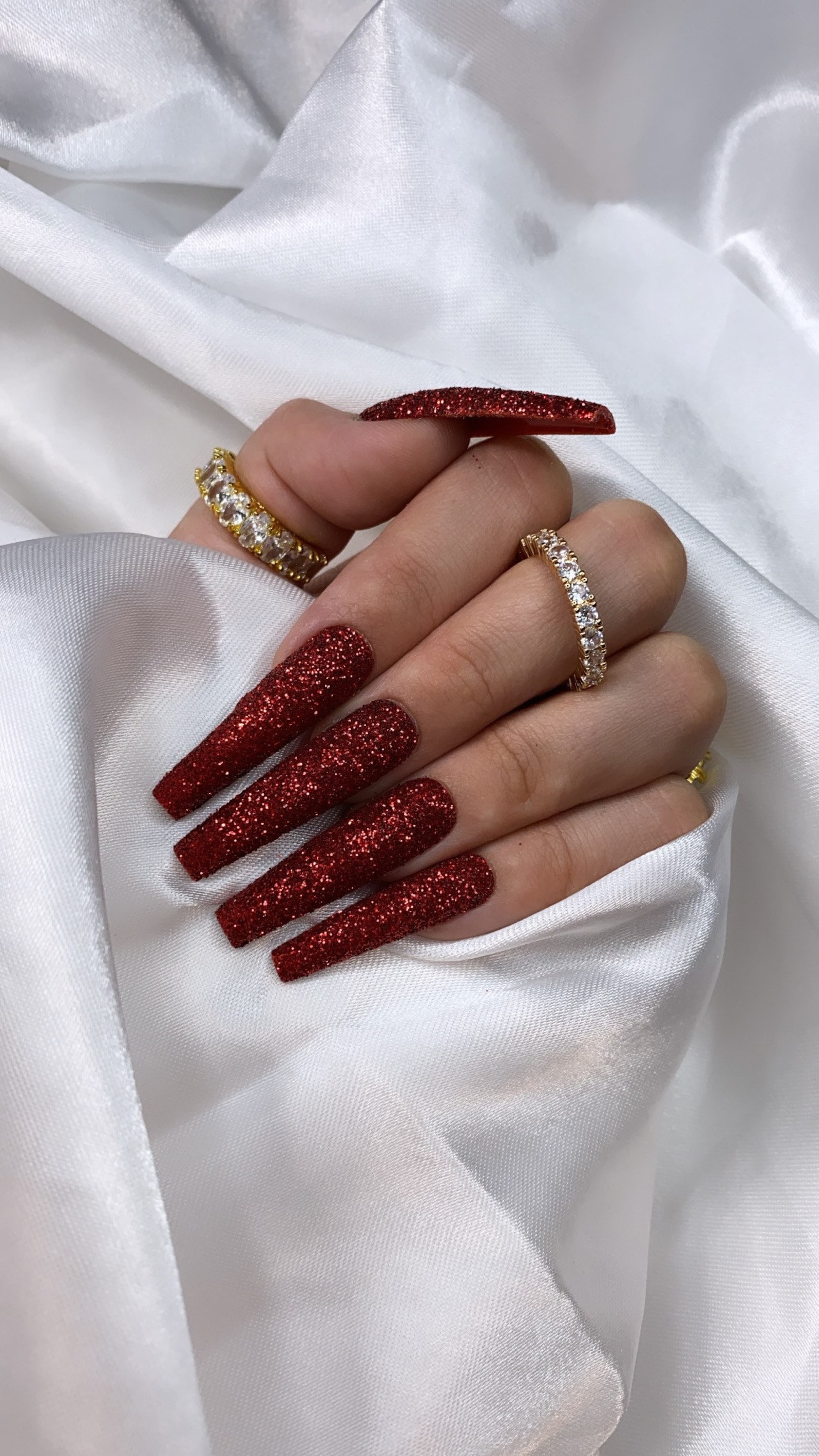 Ruby Slippers Raw Glitter Press on Nail Set - Etsy