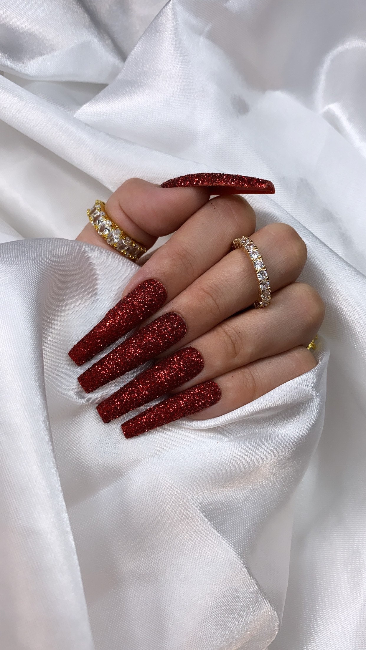 Ruby Slippers Raw Glitter Press on Nail Set - Etsy