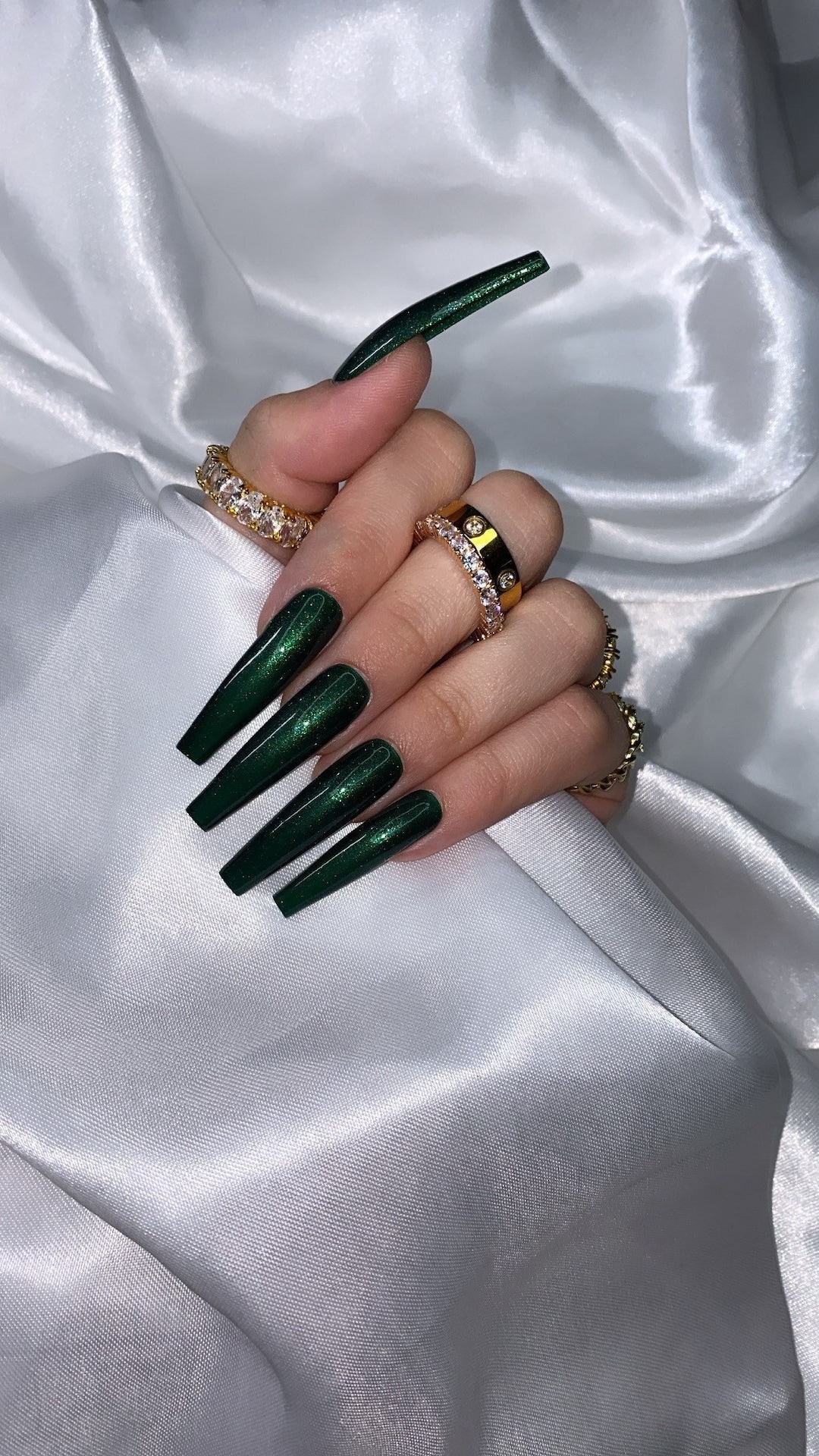 Exquisite Emerald - Press on Nail Set - Etsy
