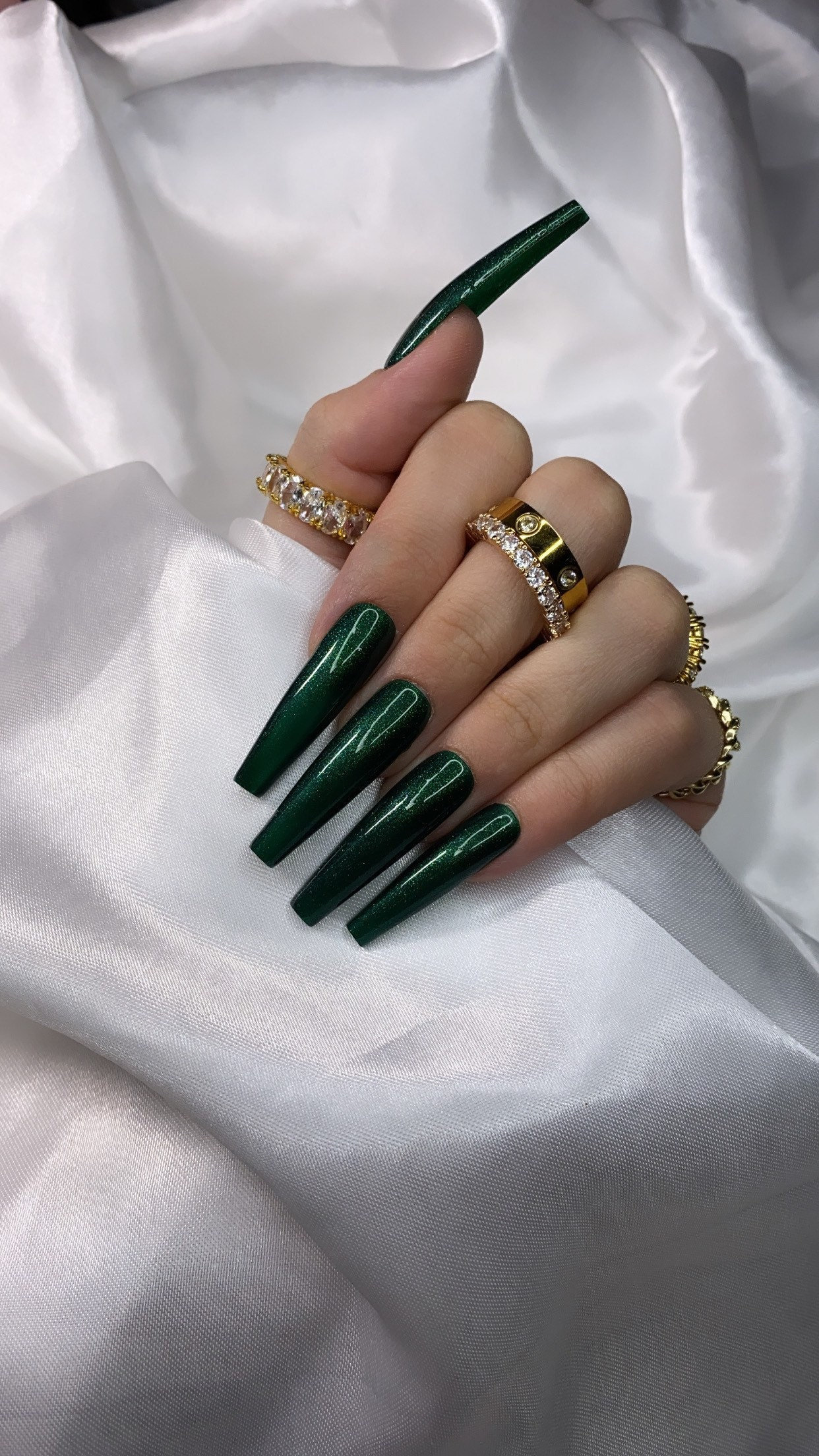 Exquisite Emerald - Press on Nail Set - Etsy