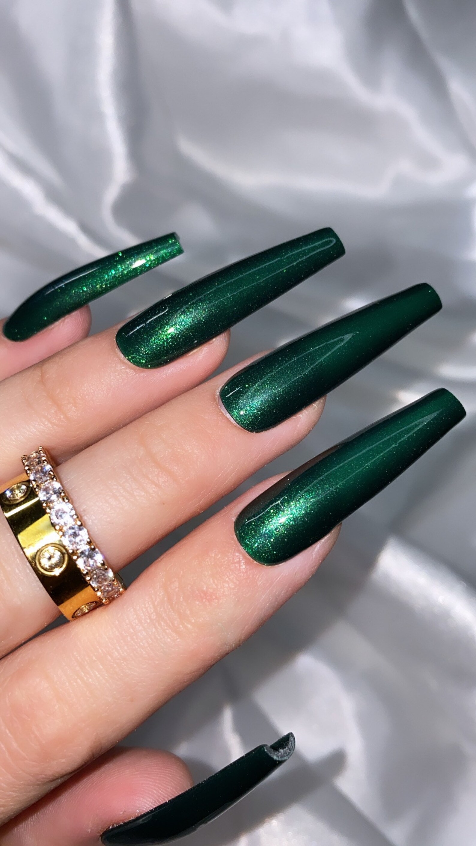 Exquisite Emerald - Press on Nail Set - Etsy