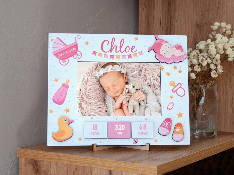 Baby Picture Frame New Mom Gift Custom Photo Frame New Baby - Etsy