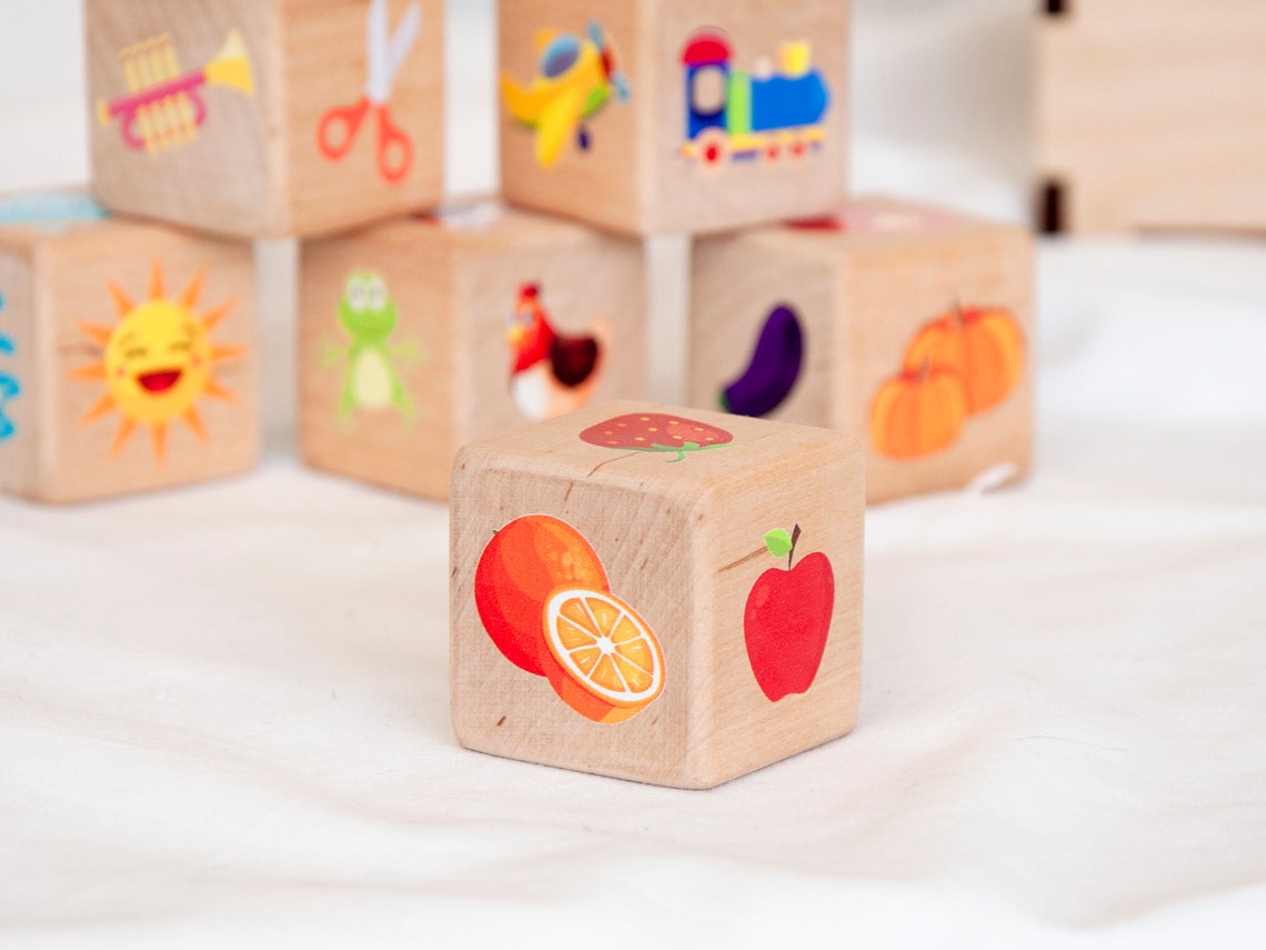 Memory Game Wooden Blocks Set of 6 Toddlers Game Christmas | Etsy