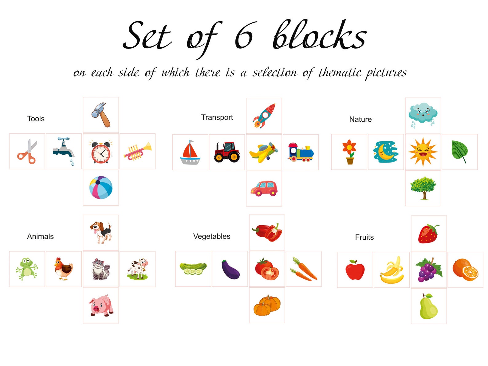 Memory Game Wooden Blocks Set of 6 Toddlers Game Christmas | Etsy