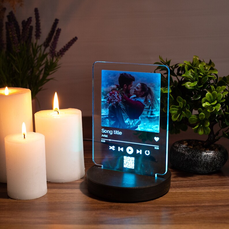 Acrylic Music Plaque LED Light Stand Custom Night Light - Etsy