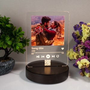 Acrylic Music Plaque LED Light Stand Custom Night Light Photo Lamp ...