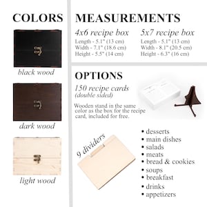 Recipe Box Recipe Card Box Recipe Box and Cards Custom Recipe Box ...