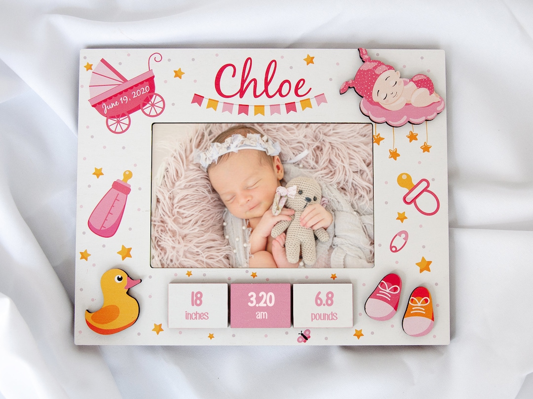 Baby Picture Frame New Mom Gift Custom Photo Frame New Baby - Etsy