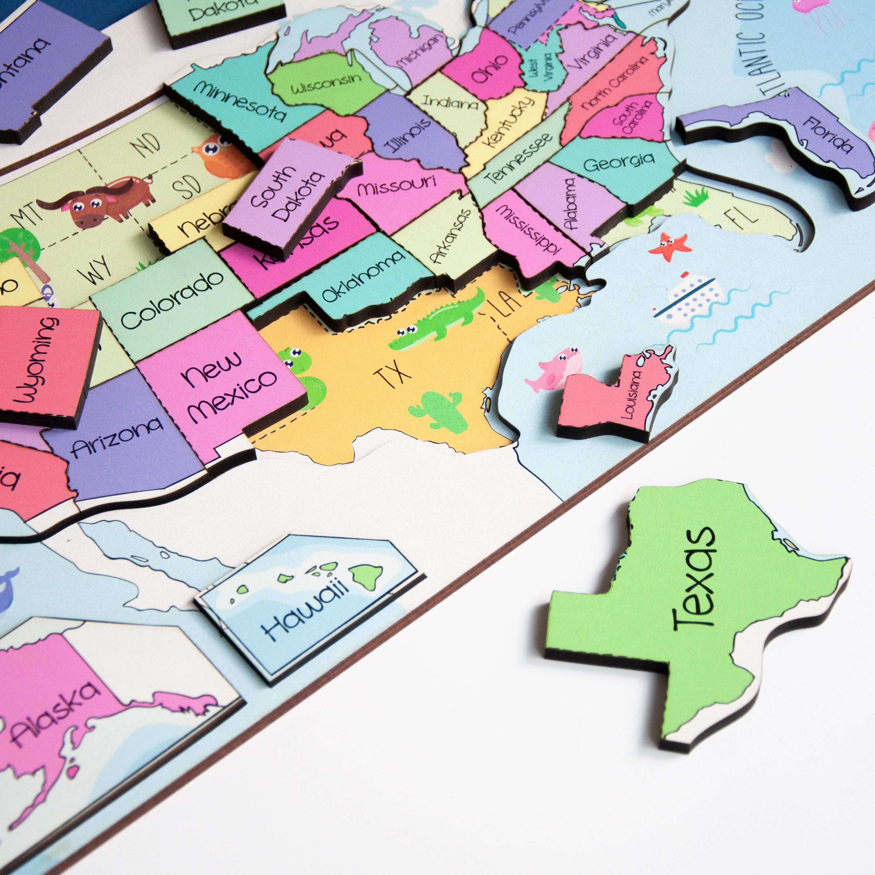 United States of America Puzzle Map for Kids Personalized - Etsy