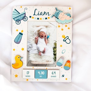 Baby Picture Frame New Mom Gift Custom Photo Frame New Baby - Etsy