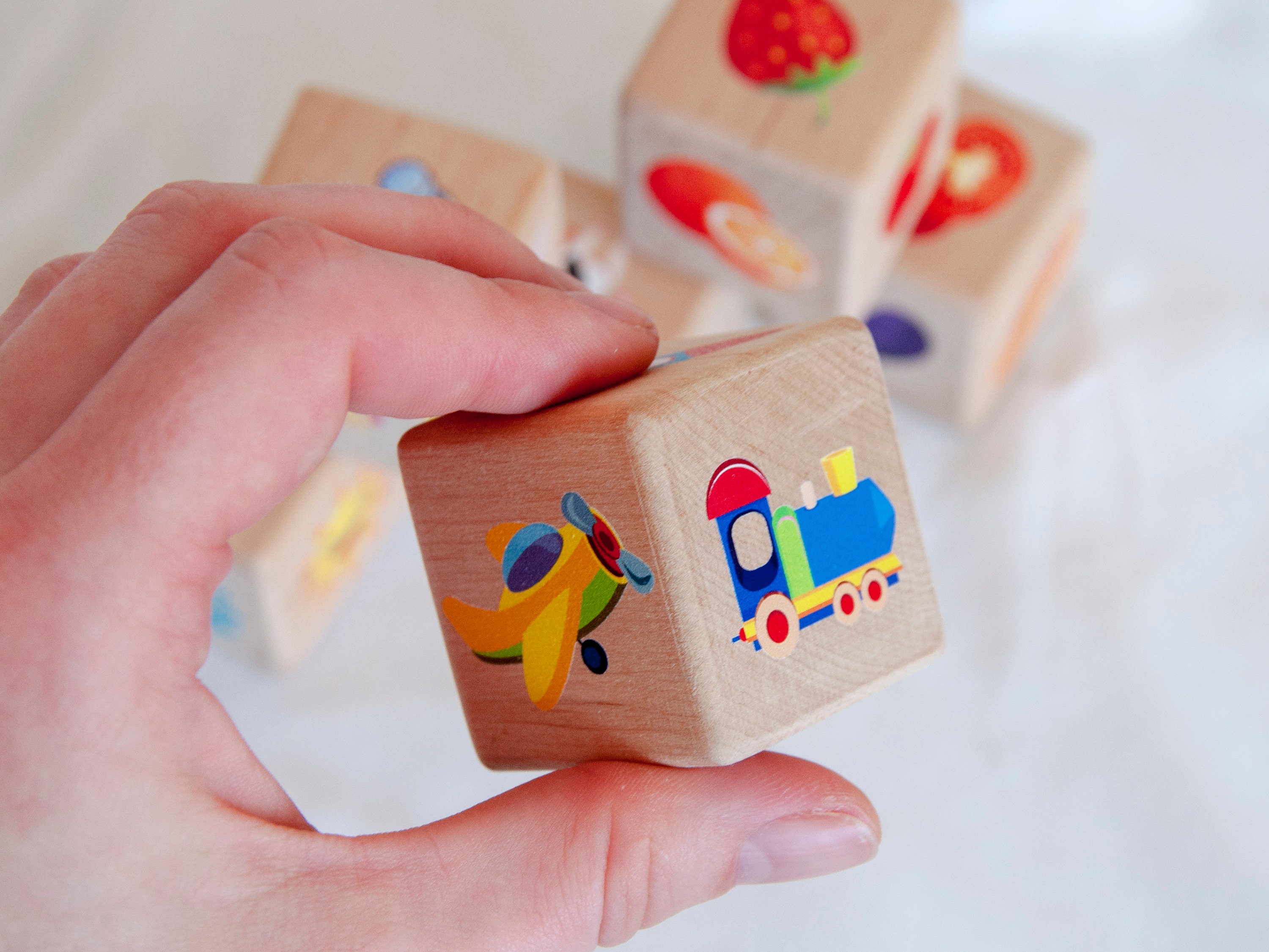 Memory Game Wooden Blocks Set of 6 Toddlers Game Christmas | Etsy