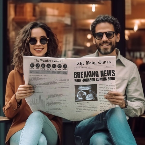 Newspaper Baby Announcement - Etsy