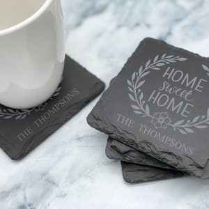 Personalized Slate Coasters Set of 4 Laser Engraved Slate - Etsy