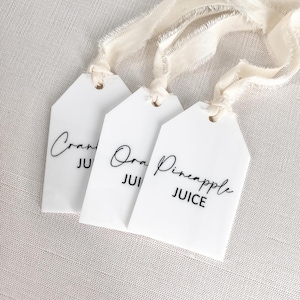 Mimosa Bar Acrylic Juice Tags — PRICE FOR 1 PIECE | Carafe Labels for ...
