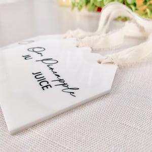 Mimosa Bar Acrylic Juice Tags — PRICE FOR 1 PIECE | Carafe Labels for ...
