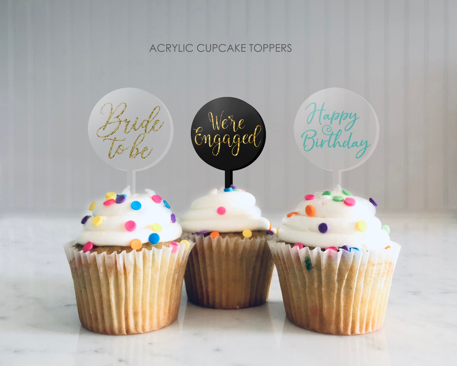 Personalized Cupcake Topper Laser Engraved Acrylic Custom - Etsy