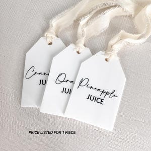 Mimosa Bar Acrylic Juice Tags — PRICE FOR 1 PIECE | Carafe Labels for ...