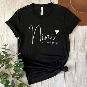 Personalized Nini Est. T-shirt, Custom Nini Gift, Custom Nini Shirt ...
