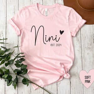 Personalized Nini Est. T-shirt, Custom Nini Gift, Custom Nini Shirt ...