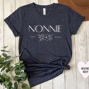 Personalized NONNIE Est. Shirt, Custom Nonnie Gift, Custom Nonnie Shirt ...