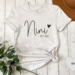 Personalized Nini Est. T-shirt, Custom Nini Gift, Custom Nini Shirt ...