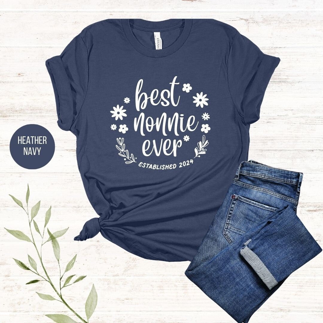 Custom Best Nonnie Ever Shirt, Nonnie Pregnancy Announcement, Nonnie ...