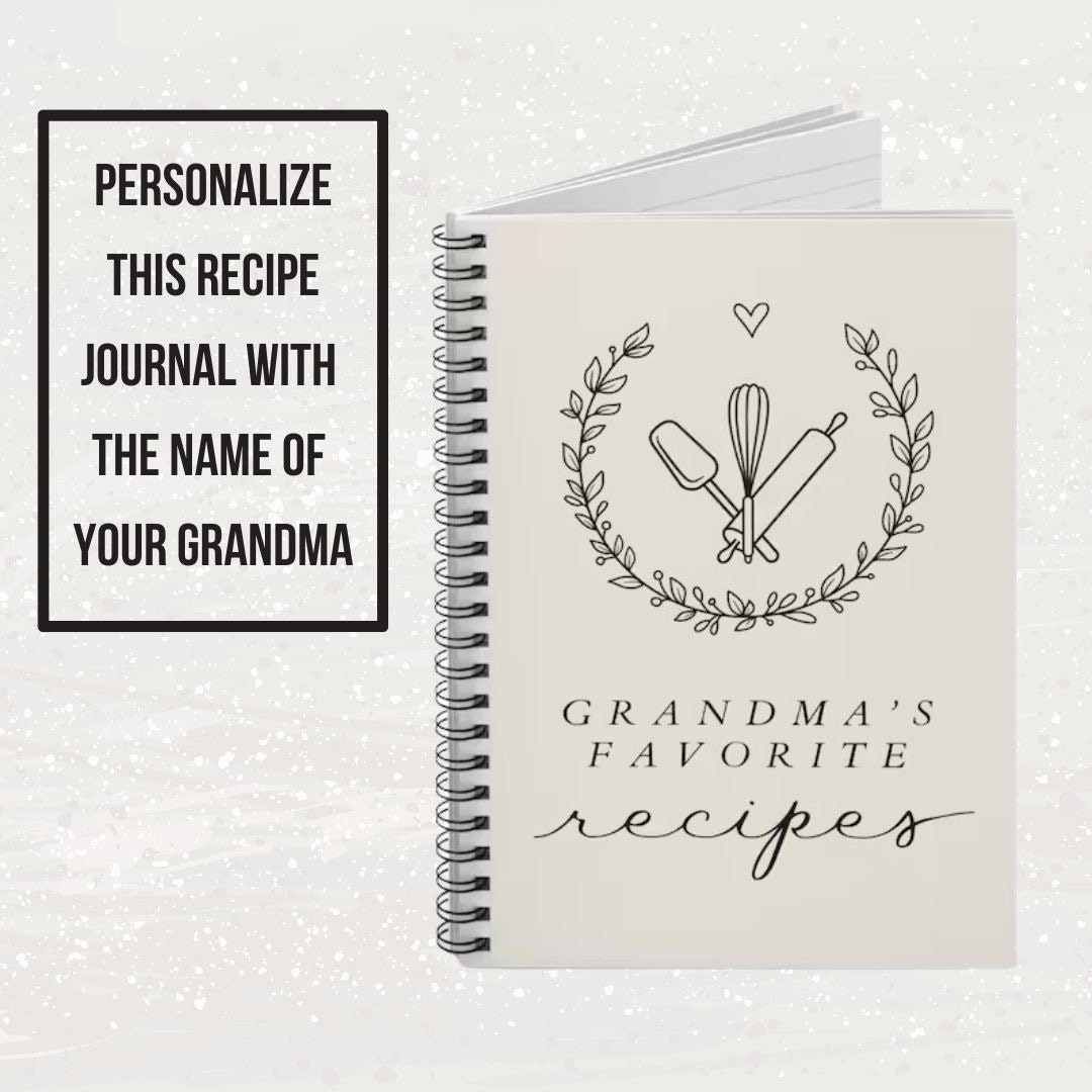 Personalized Grandma’s Favorite Recipes Journal, Grandma's Recipes ...
