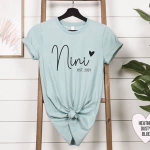 Personalized Nini Est. T-shirt, Custom Nini Gift, Custom Nini Shirt ...