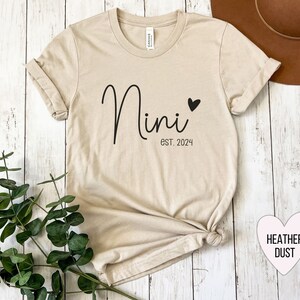 Personalized Nini Est. T-shirt, Custom Nini Gift, Custom Nini Shirt ...