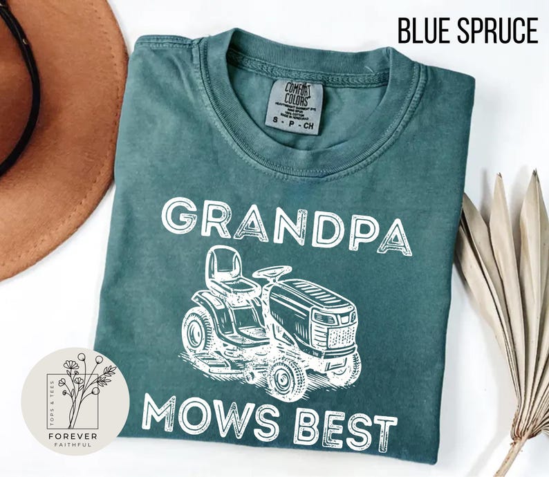 Comfort Colors® Grandpa Mows Best, Funny Father's Day Gift, Vintage ...