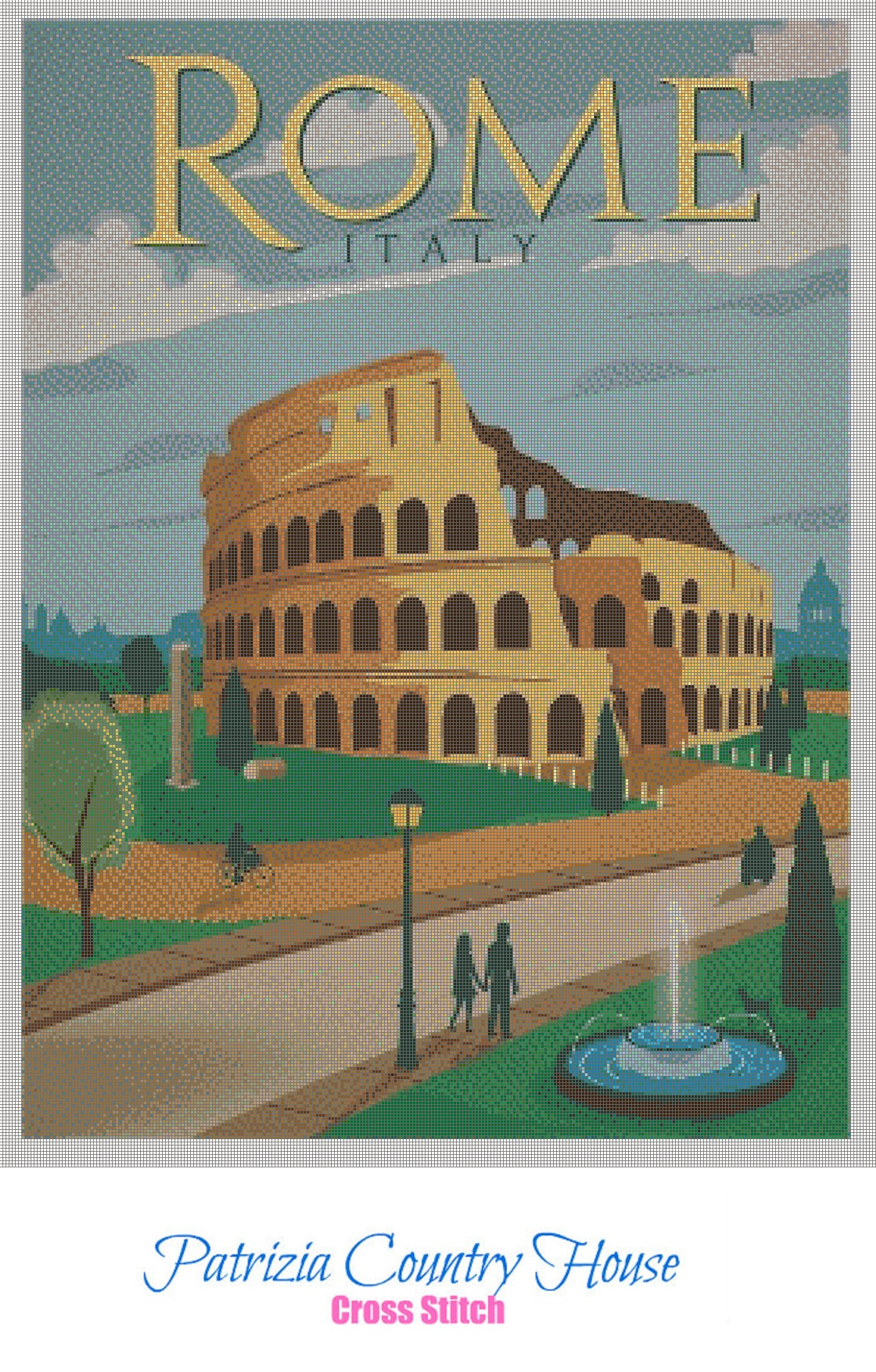 Counted Cross Stitch Pattern Rome - Pattern 132 - Etsy