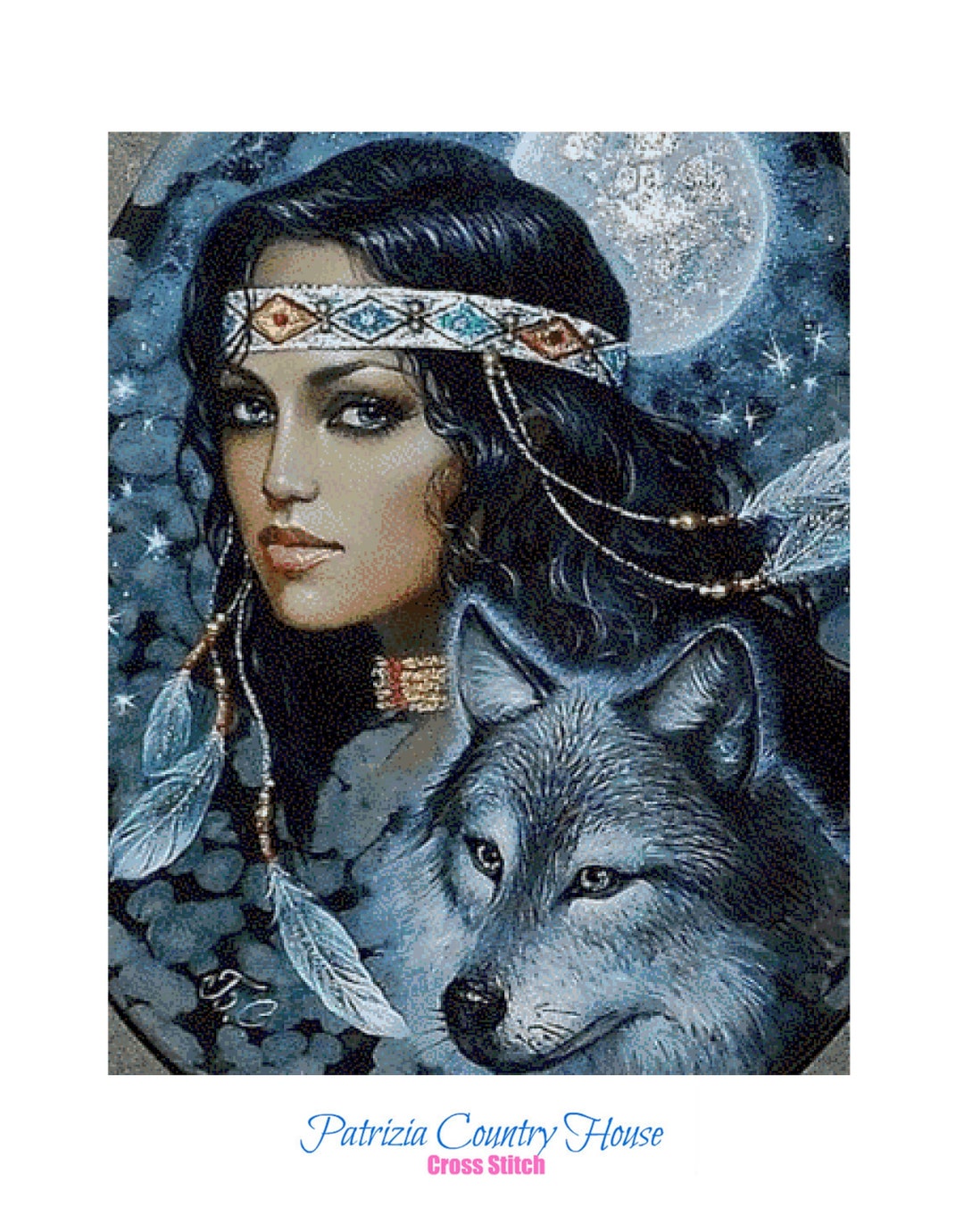 Counted Cross Stitch Pattern Native American - Pattern 089 - Etsy