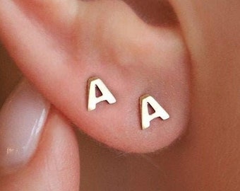 Gold Initial Earring | Etsy