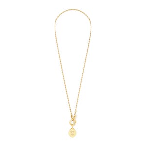 Engraved T-bar Rope Chain Necklace With Disc: Roman Numeral Date, Name ...