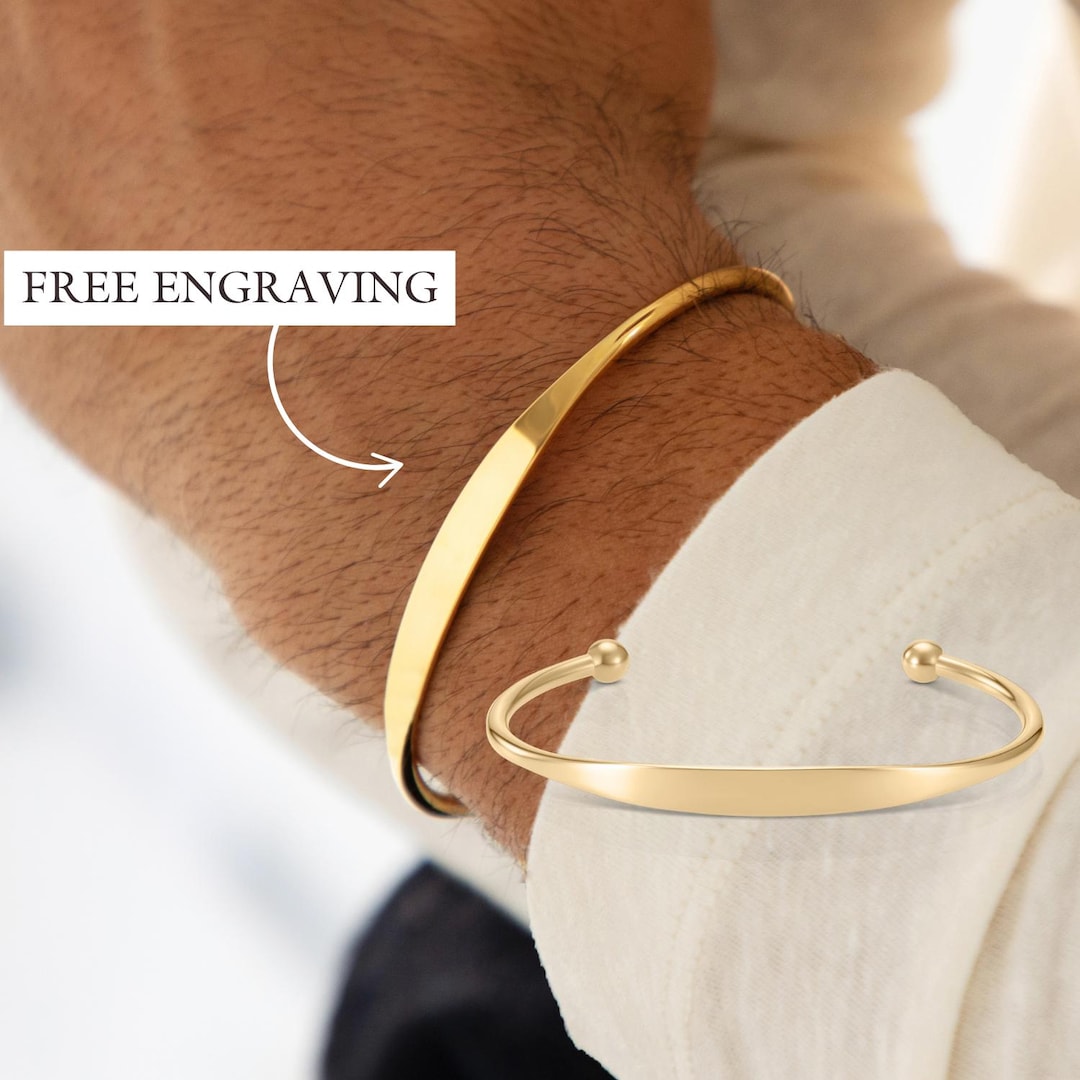 Men's Torque Bangle, Ball End Gift for Him, Husband Son or Father ...