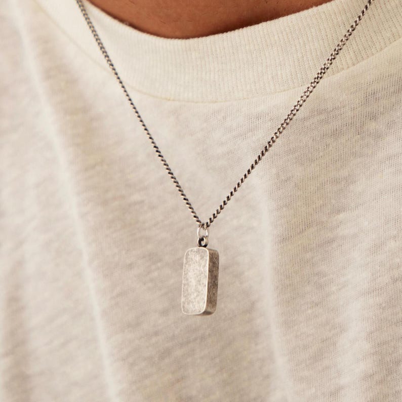 Sterling Silver Pendant Necklace: Custom Engraved Men's Jewelry - Etsy