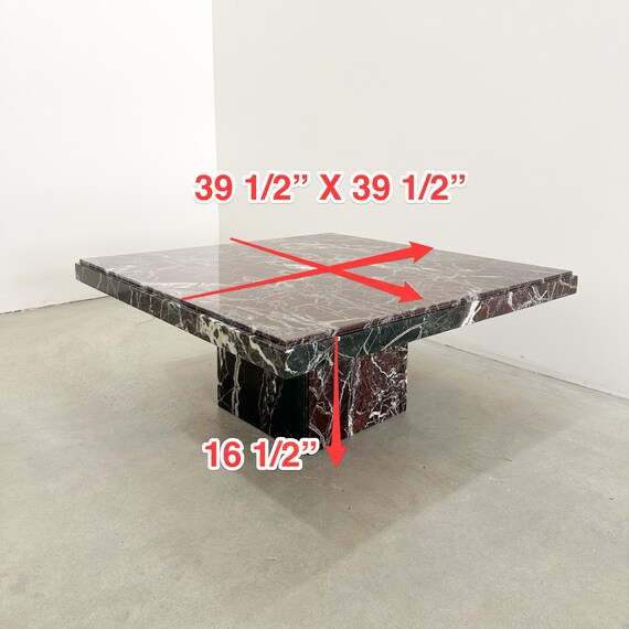 Buy Vintage Square Burgundy Marble Stone Coffee Table Marble Postmodern MCM Retro Minimalist 70s 80s Online in India Etsy