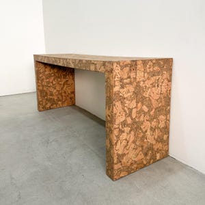 Vintage Cork Console Sofa Table Entryway Table MCM Retro Burlwood ...