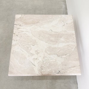 Vintage Cream Marble End Table Side Table Postmodern MCM 70s 80s Retro ...