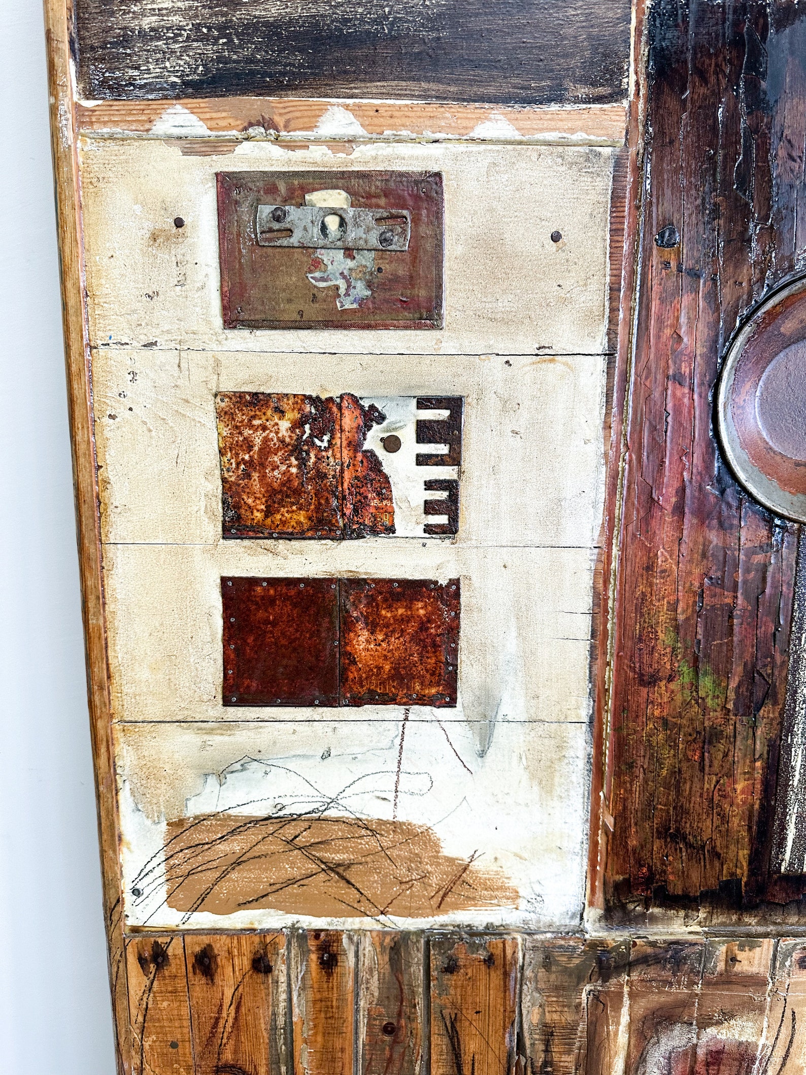 Vintage Xavier Cazares Cortez Mixed Media Wood Art: Postmodern Abstract ...