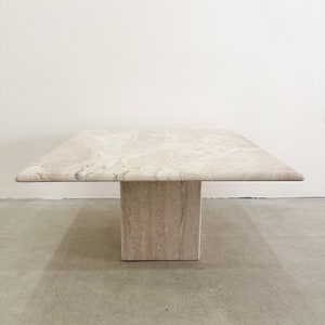 Vintage Cream Marble End Table Side Table Postmodern MCM 70s 80s Retro ...