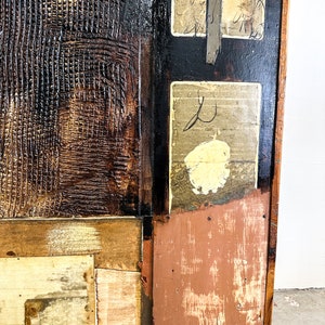 Vintage Xavier Cazares Cortez Mixed Media Abstract Painting on Wood Art ...