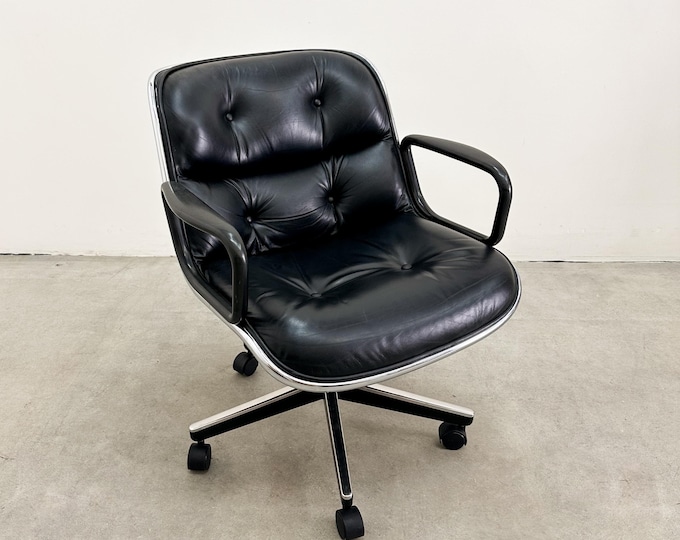 Vintage Charles Pollock Executive Chair for Knoll – Black Leather ...