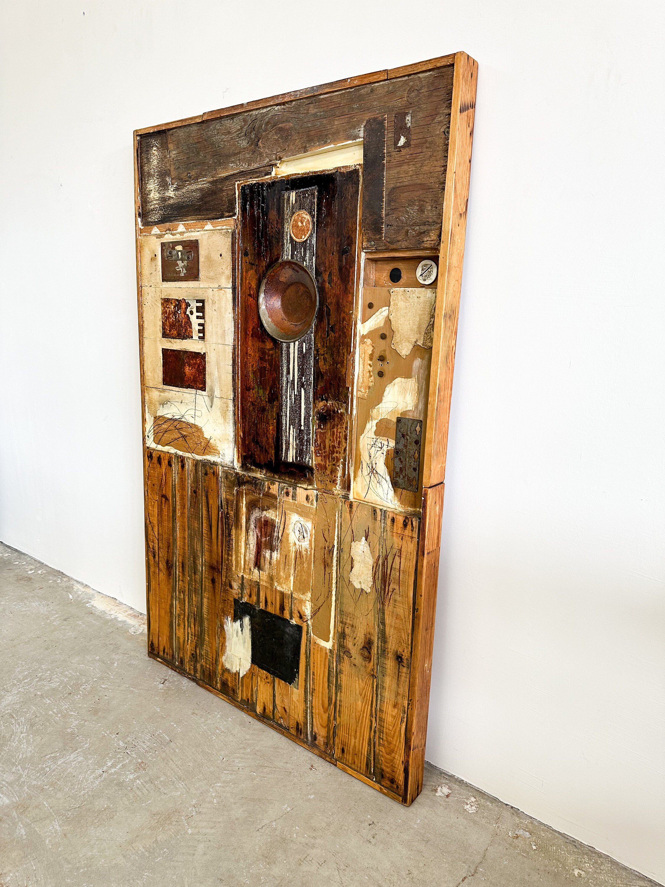 Vintage Xavier Cazares Cortez Mixed Media Wood Art: Postmodern Abstract ...