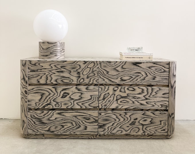 Vintage Rounded Edge Dresser With Ettore Sottsass Veneer Postmodern ...