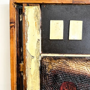 Vintage Xavier Cazares Cortez Mixed Media Abstract Painting on Wood Art ...